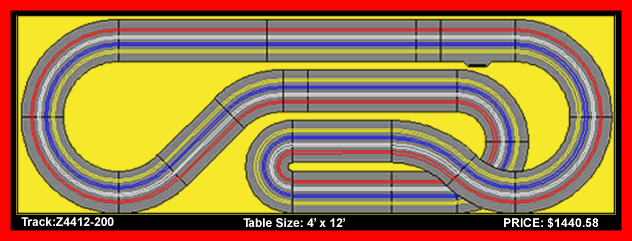 MaxTrax Scale Racing 4 Lane 12 Foot Tracks