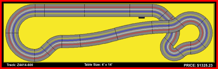 MaxTrax Scale Racing 4 Lane 14 Foot Tracks