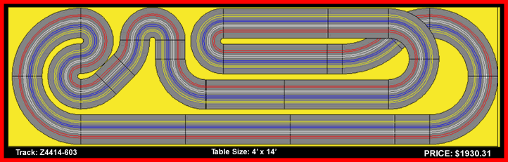 MaxTrax Scale Racing 4 Lane 14 Foot Tracks