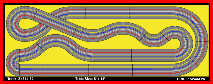 MaxTrax Scale Racing 4 Lane 14 Foot Tracks
