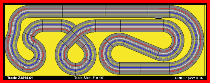 MaxTrax Scale Racing 4 Lane 14 Foot Tracks