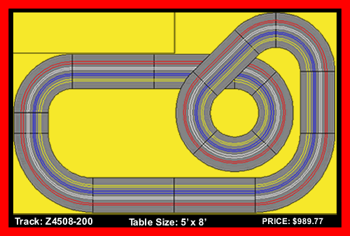 MaxTrax Scale Racing 4 Lane 8 Foot Tracks