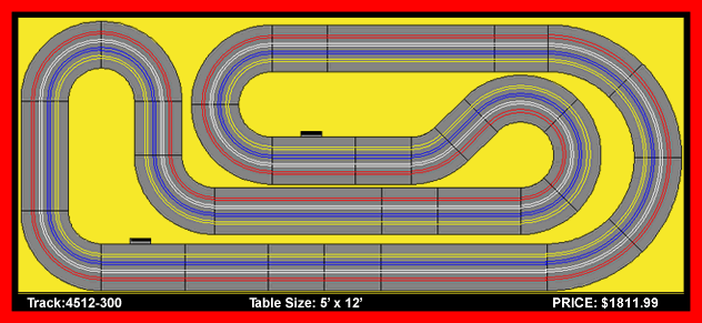 MaxTrax Scale Racing 4 Lane 12 Foot Tracks