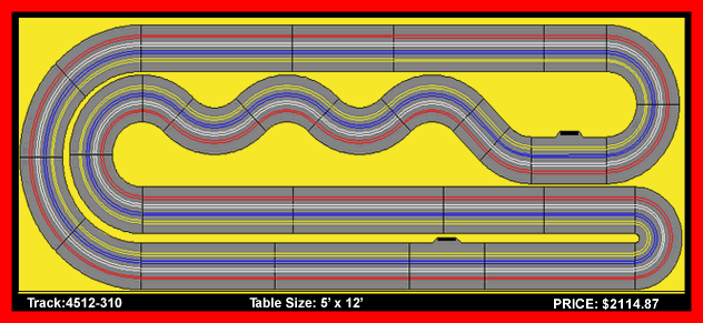 MaxTrax Scale Racing 4 Lane 12 Foot Tracks