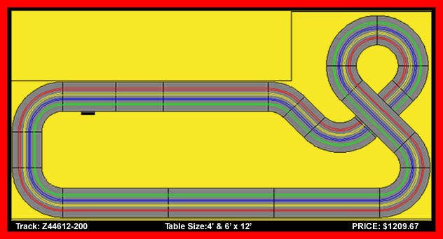 MaxTrax Scale Racing 4 Lane 12 Foot Tracks