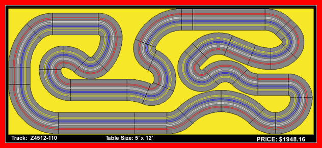 MaxTrax Scale Racing 4 Lane 12 Foot Tracks