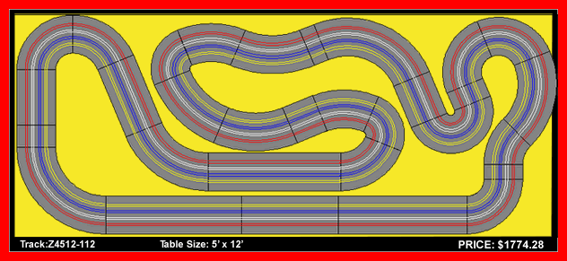 MaxTrax Scale Racing 4 Lane 12 Foot Tracks