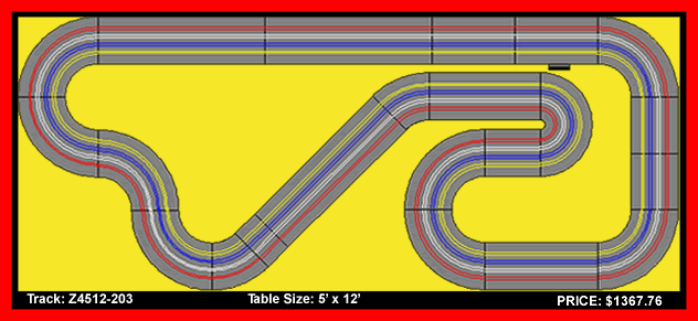 MaxTrax Scale Racing 4 Lane 12 Foot Tracks