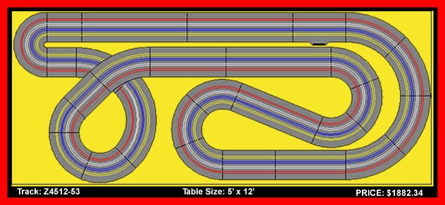 MaxTrax Scale Racing 4 Lane 12 Foot Tracks