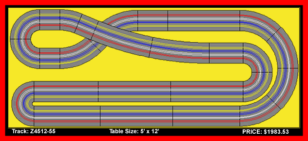 MaxTrax Scale Racing 4 Lane 12 Foot Tracks