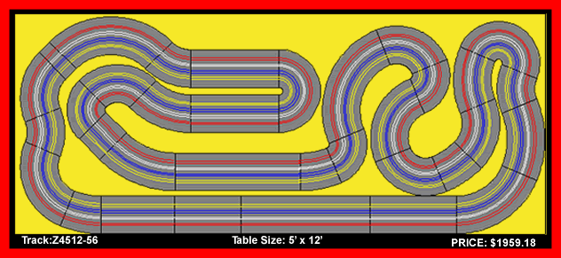 MaxTrax Scale Racing 4 Lane 12 Foot Tracks