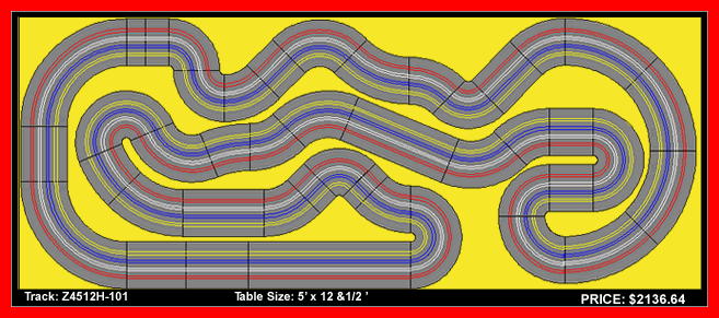 MaxTrax Scale Racing 4 Lane 12 Foot Tracks
