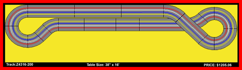 MaxTrax Scale Racing 4 Lane 16 Foot Tracks