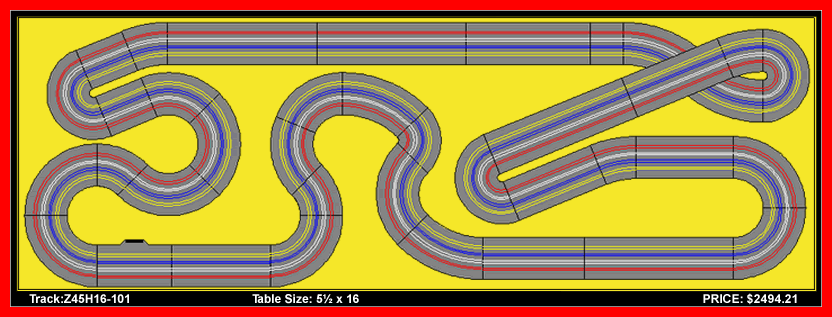 MaxTrax Scale Racing 4 Lane 16 Foot Tracks