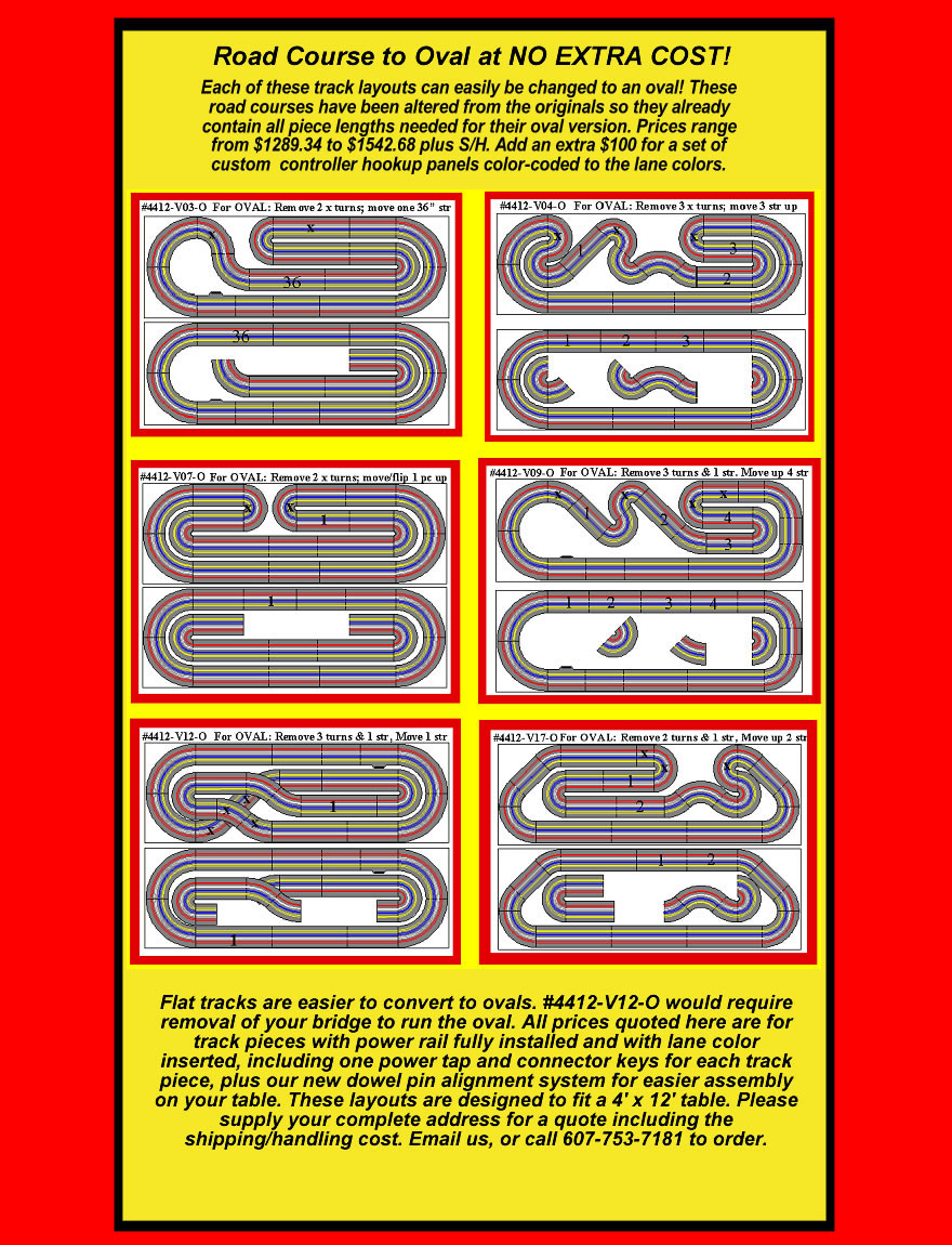 MaxTrax Scale Racing 4 Lane Ovals Tracks